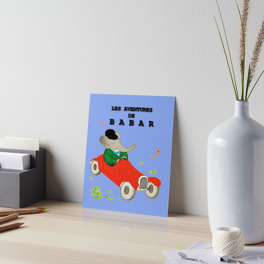 "Babar in his red car ...." Art Board Print by Imagineagain | Redbubble