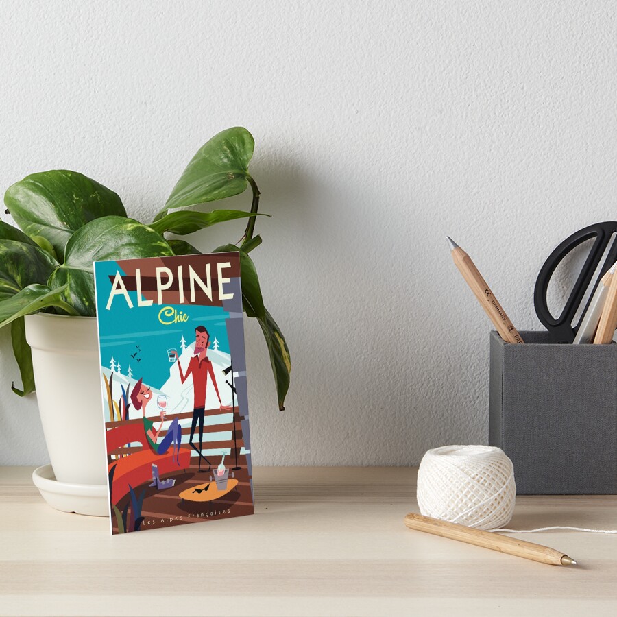 "Alpine Chic ski poster" Art Board Print by GAGodel | Redbubble