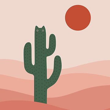 "Cat Landscape 84: Cat-tus" Poster for Sale by ilovedoodle | Redbubble