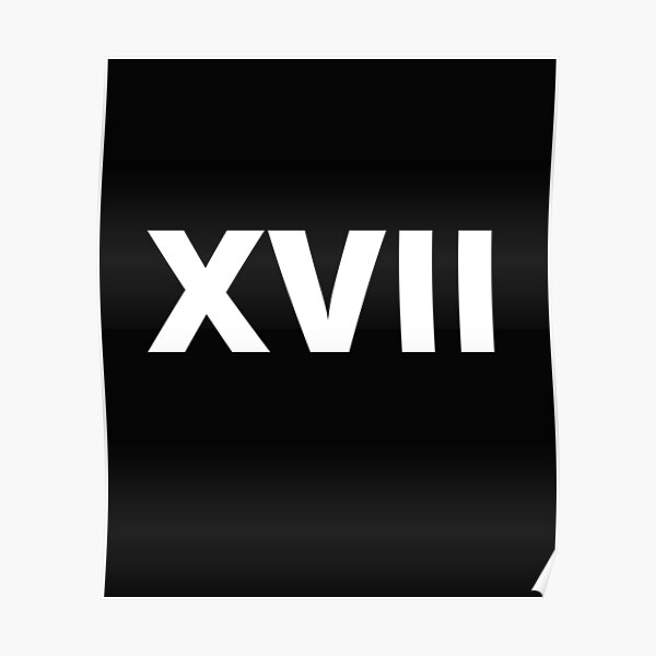 Póster «XVII Diecisiete 17 Número romano en mayúsculas» de ...