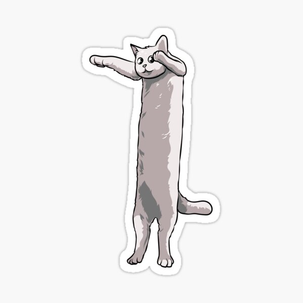 "Long Cat Meme" Sticker for Sale by HappyMonkeyTees | Redbubble