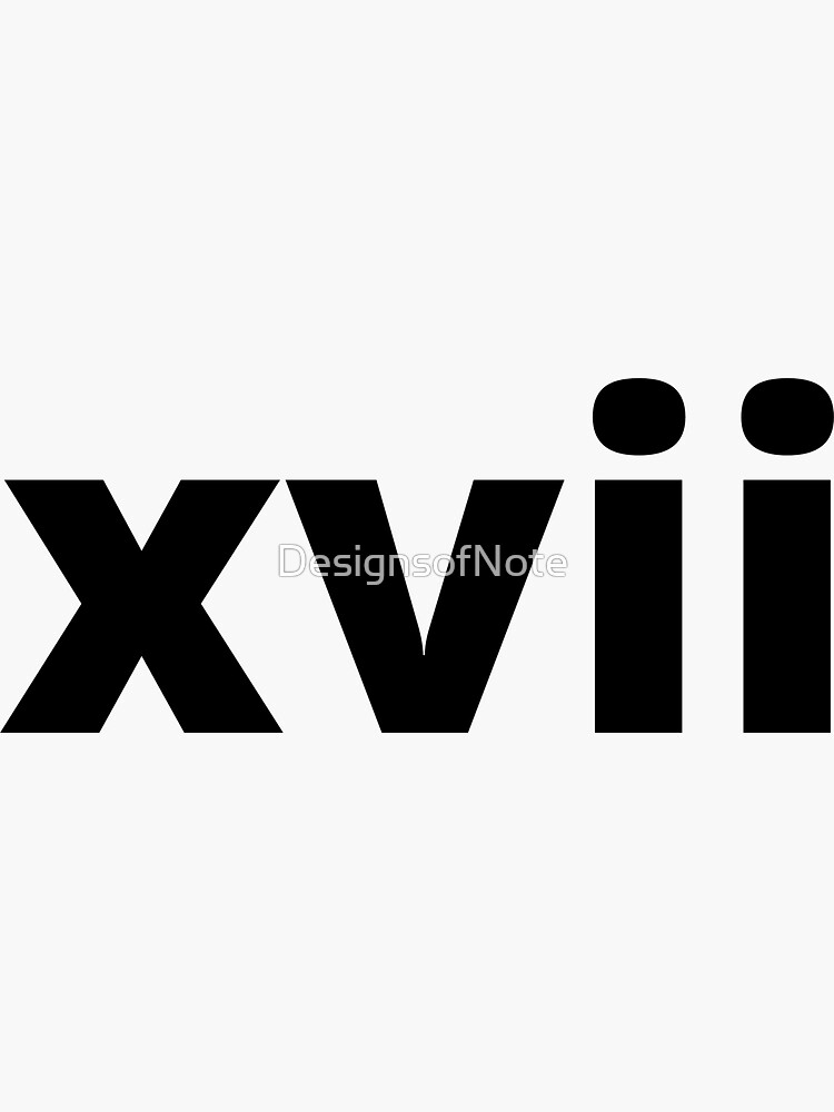 Pegatina «XVII Diecisiete 17 Número romano en minúscula» de ...