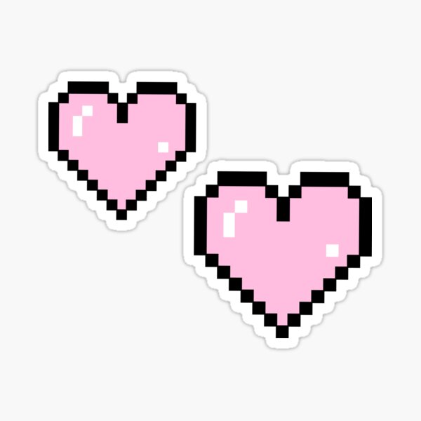 "pink pixel heart" Sticker by chelseavine | Redbubble