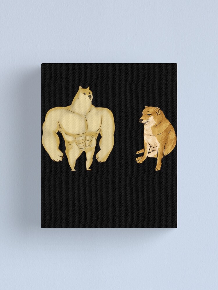 "Cheems and Buff Dog Meme" Canvas Print by HappyMonkeyTees | Redbubble
