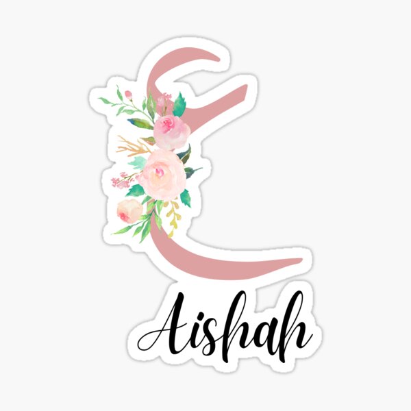 "Arabic Letter + Name (Aishah)" Sticker for Sale by happymindzet ...
