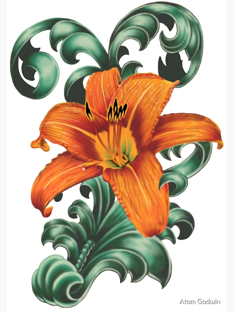 "Lily with Filigree" Spiral Notebook for Sale by atomgodwin | Redbubble