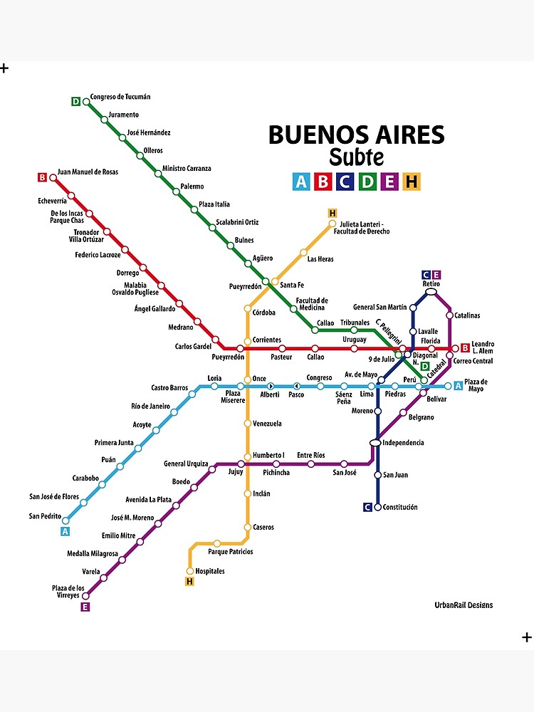 "BUENOS AIRES Metro (Subte) Network" Poster for Sale by UrbanRail ...