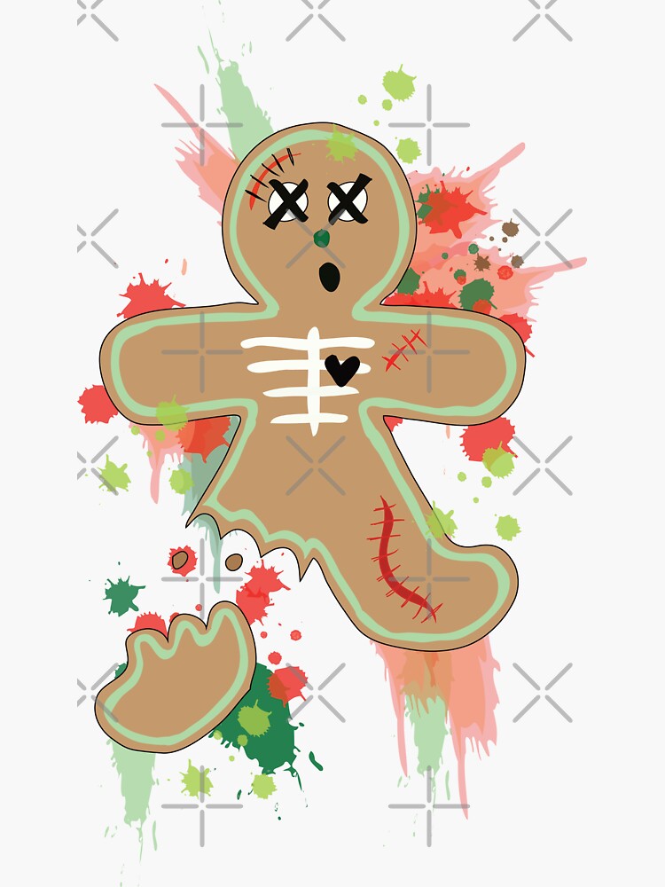 "Gingerbread Zombie" Sticker for Sale by MenagerieMayhem | Redbubble