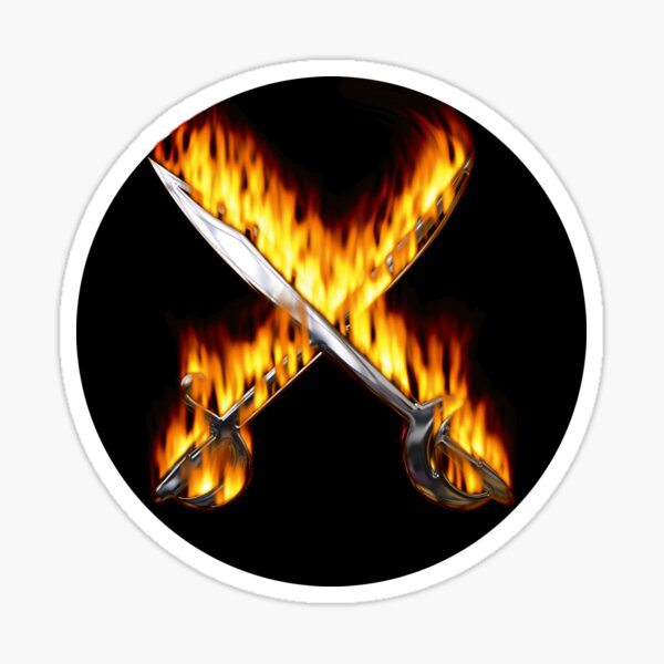 "Flaming Swords" Sticker for Sale by KeeganCreations | Redbubble