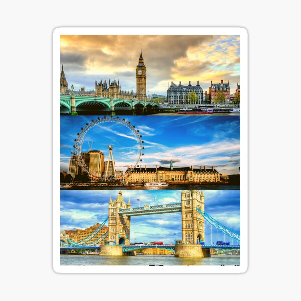 "London eye and London bridges " Sticker for Sale by serdar007 | Redbubble