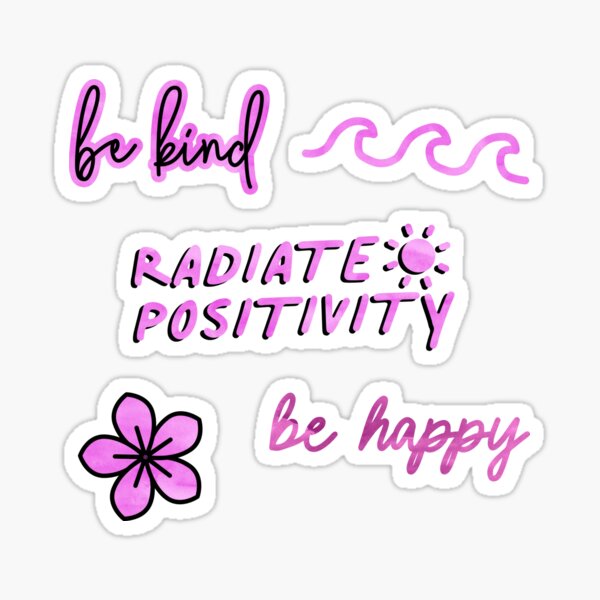 "purple painted be happy flower pack" Sticker by summerpositif | Redbubble