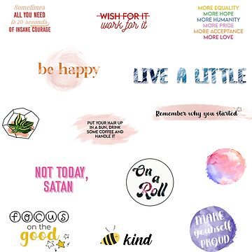 "Motivational slogan 14 Pieces Stickerpack" Sticker for Sale by ...