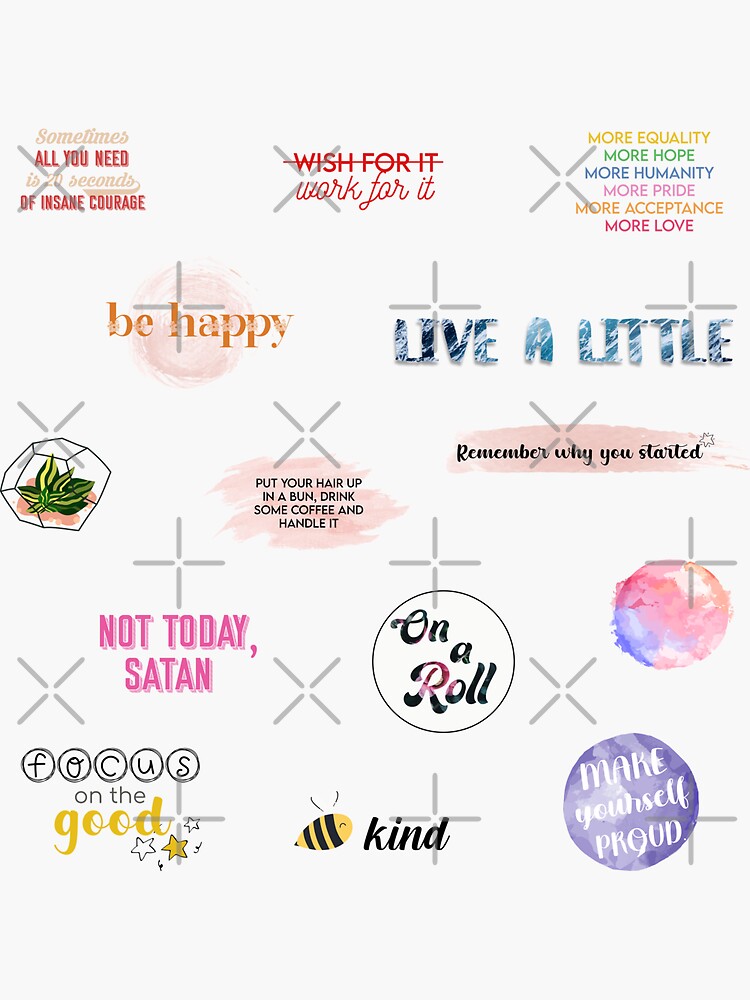 "Motivational slogan 14 Pieces Stickerpack" Sticker for Sale by ...