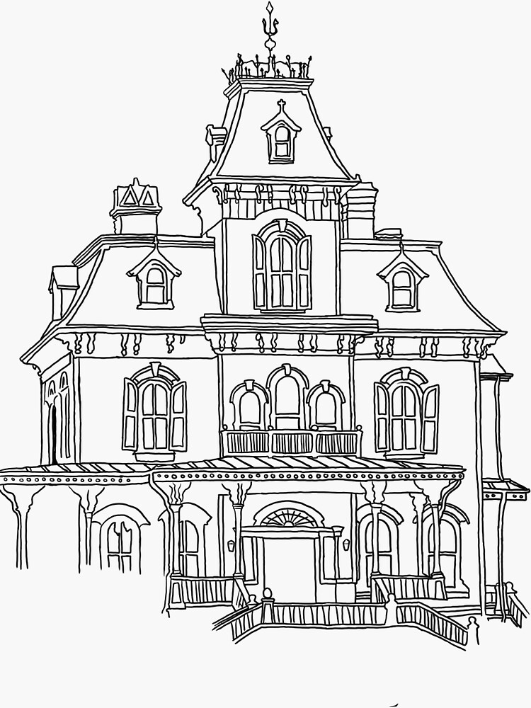 "Phantom Manor Line Art" Sticker for Sale by pixiedustesme | Redbubble