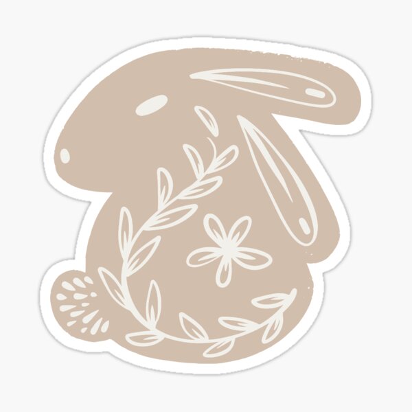"Boho Inspired Blush Pink Rabbit" Sticker by candidandcosy | Redbubble