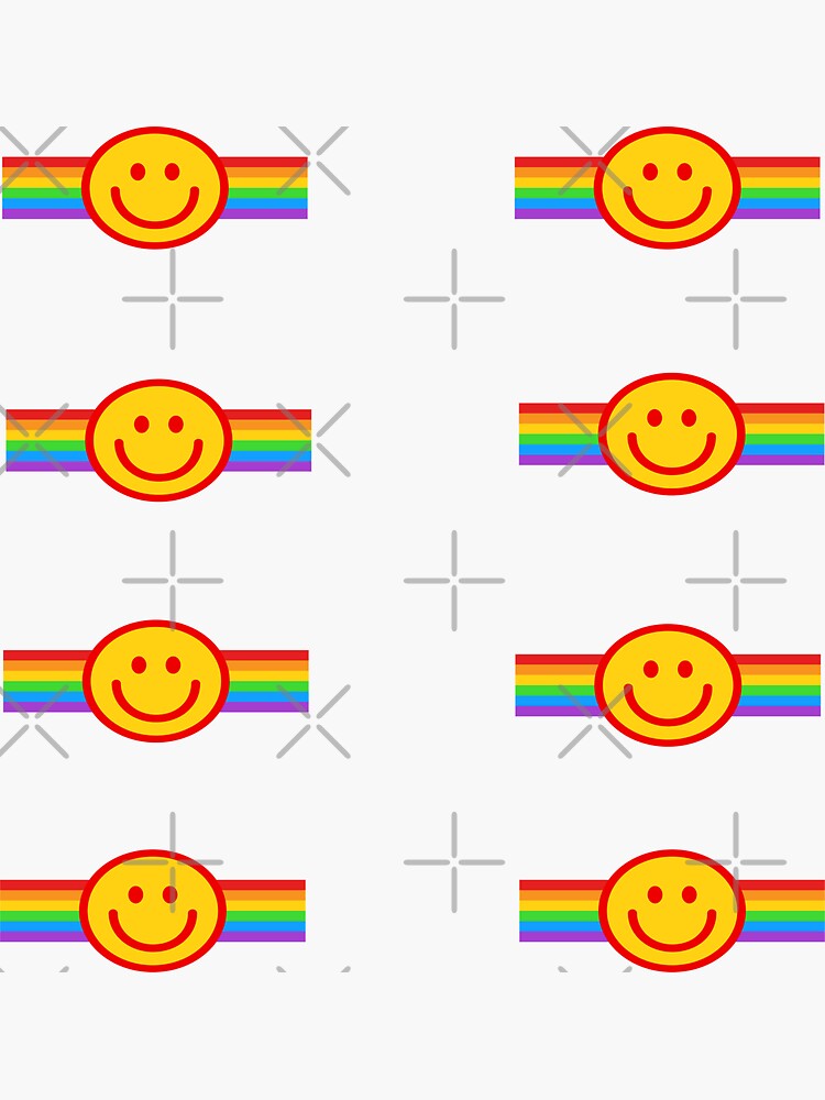 "Rainbow Smiley Face Pack" Sticker for Sale by TrueTrippyArts | Redbubble