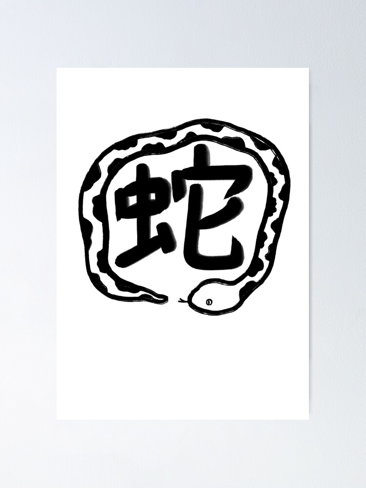 "Snake in Japanese Kanji" Poster for Sale by Marinaaa010 | Redbubble