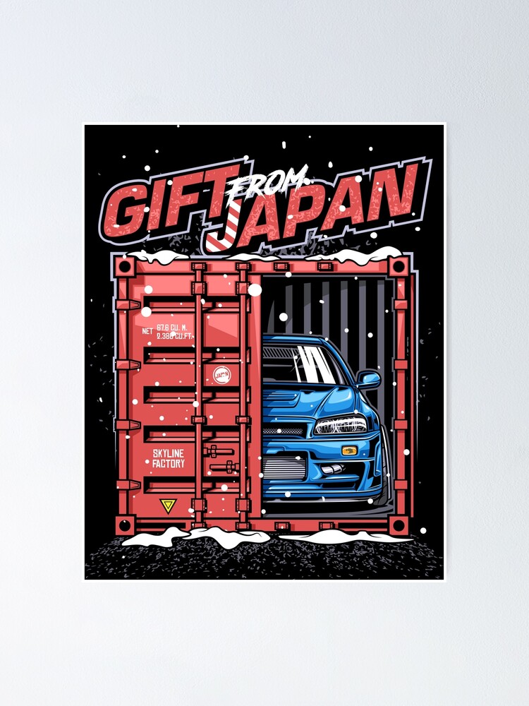 "Christmas Gift From Japan Skyline R34" Poster for Sale by w1gger ...