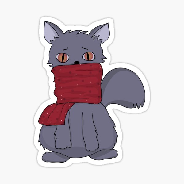 "Cold kitty" Sticker for Sale by khansabinte4 | Redbubble