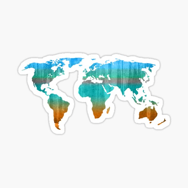 "World Map in Color" Sticker for Sale by textdesign77 | Redbubble