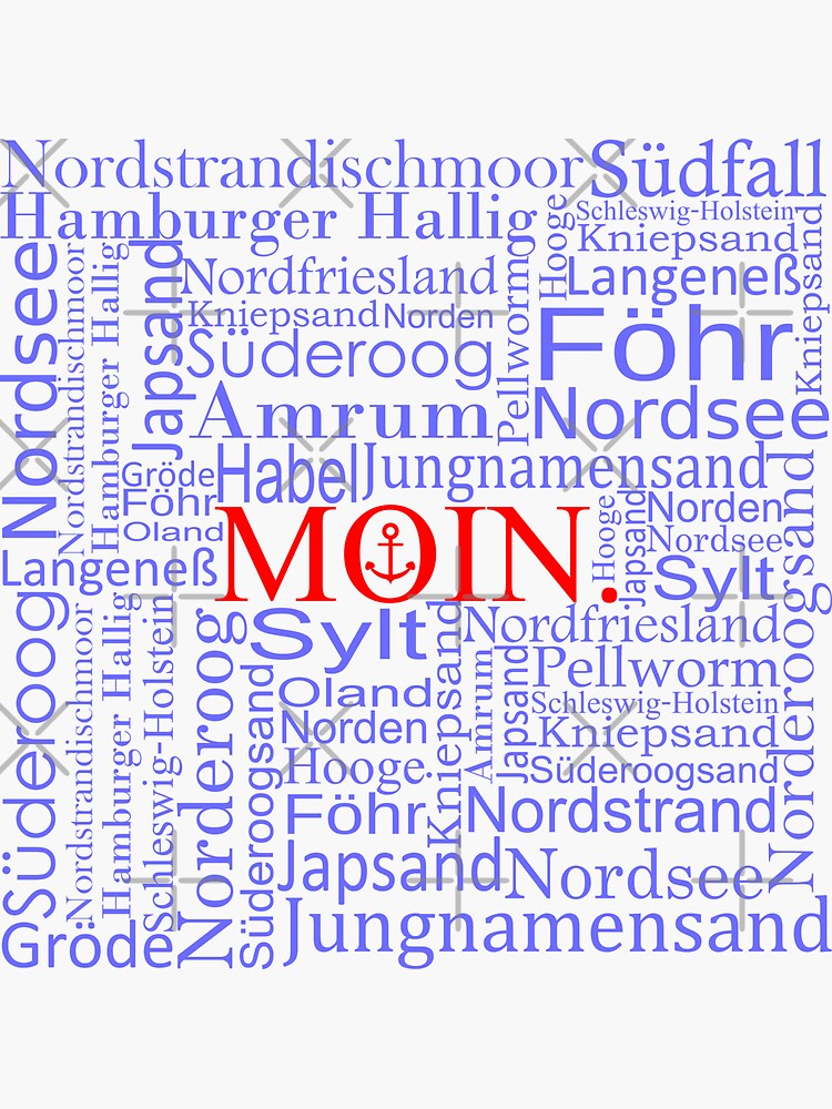 "Word cloud Moin" Sticker for Sale by ChrissiCreation | Redbubble