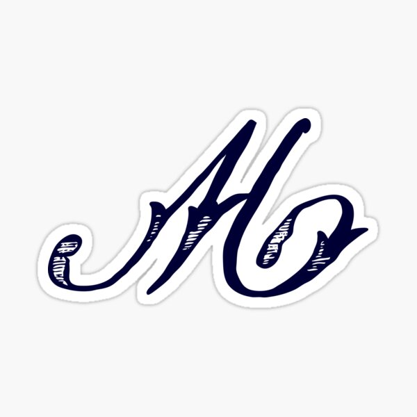 "Vintage Stylish White Navy Blue Monogram Letter M" Sticker for Sale by ...