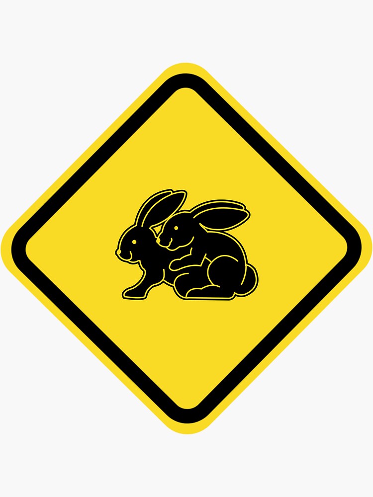 "Rabbits make love road sign" Sticker for Sale by ds-4 | Redbubble