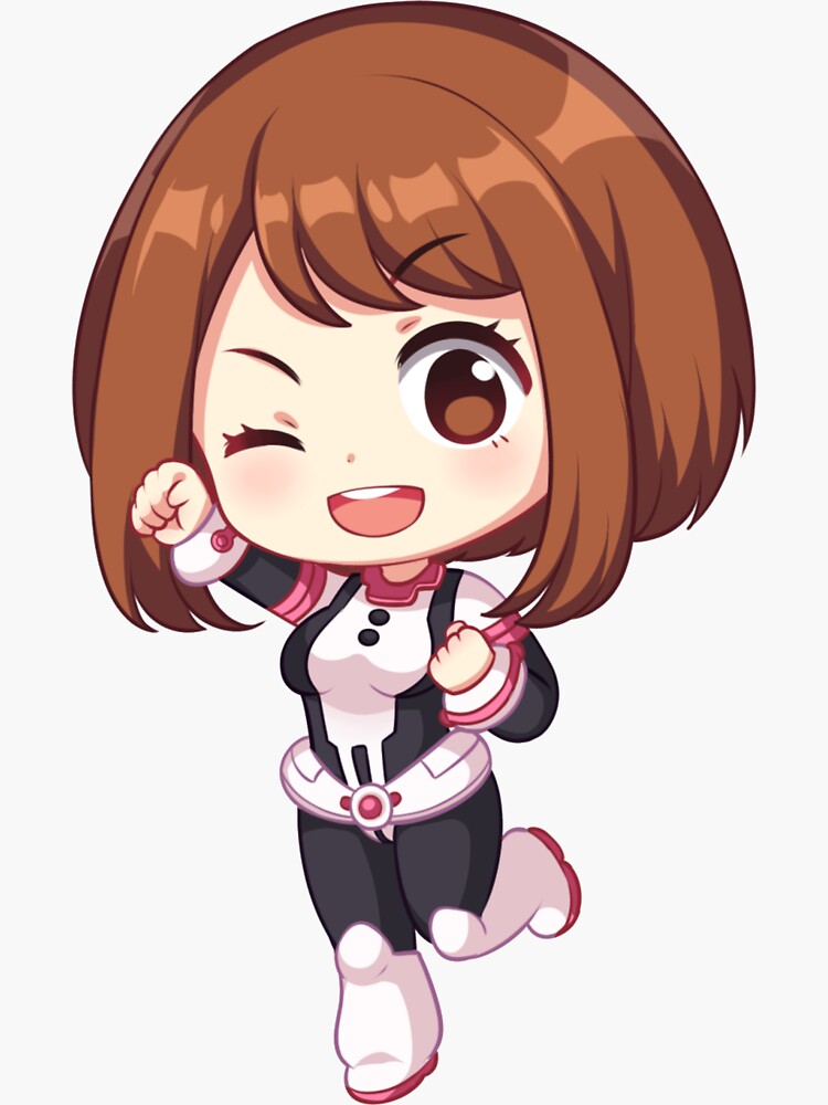 Pegatina «Uraraka Ochako Chibi - MHA» de eidlike | Redbubble