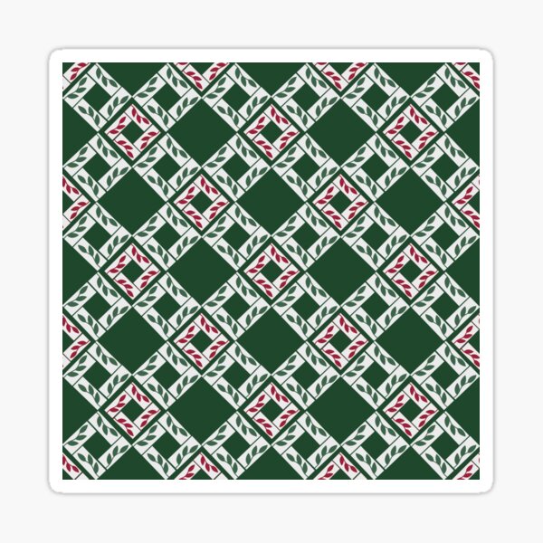 "Christmas Lattice Tiles Green" Sticker by JHugginsDesigns | Redbubble