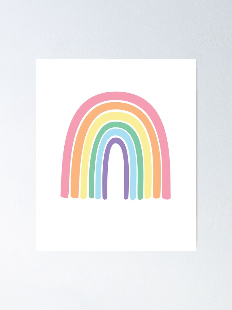 "Rainbow Pastel Kawaii Cute Aesthetic Boho" Poster for Sale by ...