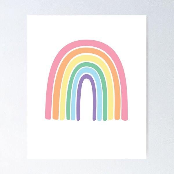 "Rainbow Pastel Kawaii Cute Aesthetic Boho" Poster for Sale by ...