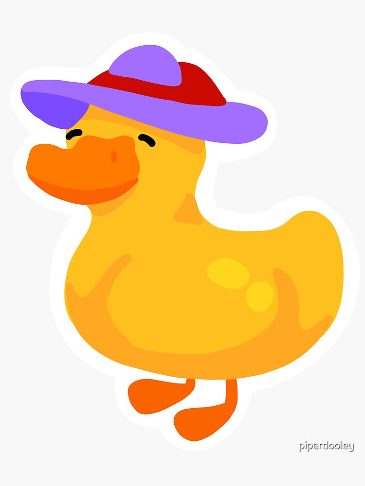 "Cute Duck with Floppy Hat" Sticker by piperdooley | Redbubble