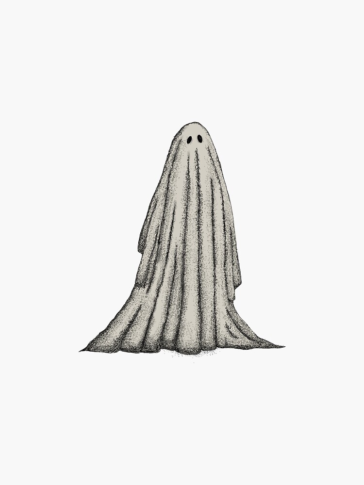 "Under The Sheet Spooky Ghost" Sticker by Theleedsghost | Redbubble