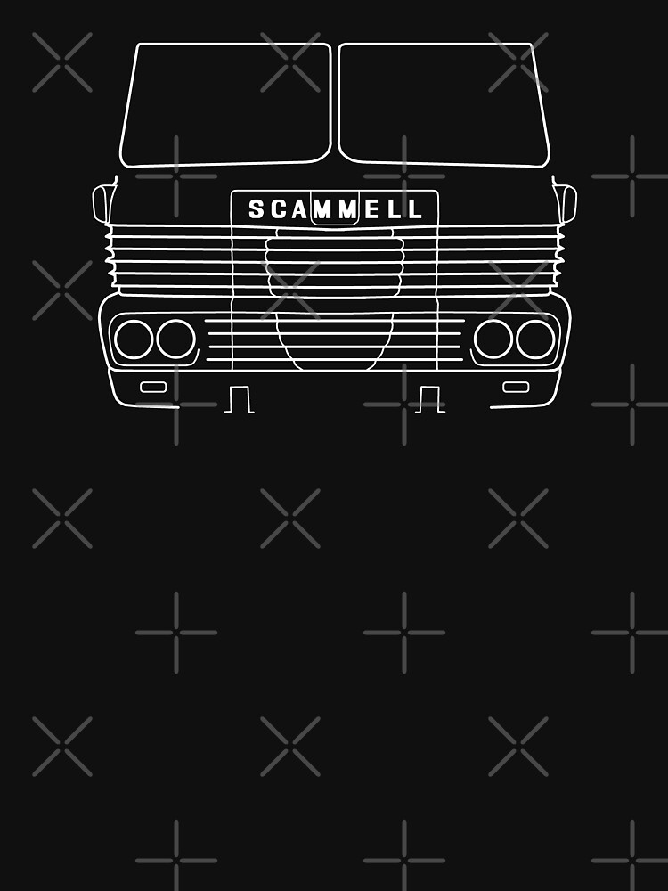 "Classic 1970s Scammell Routeman lorry white outline graphic" T-shirt ...