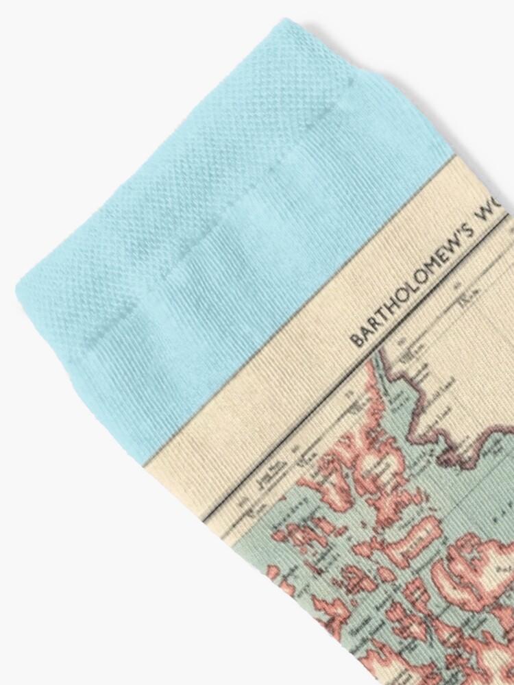 " Vintage Old Historical Detailed Blue World Map" Socks for Sale by ...