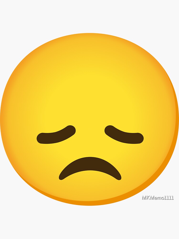 "Disappointed Face Emoji Sadface" Sticker for Sale by MKMemo1111 ...