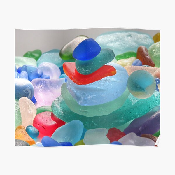 "Stacked sea glass" Poster for Sale by JanSDrew | Redbubble