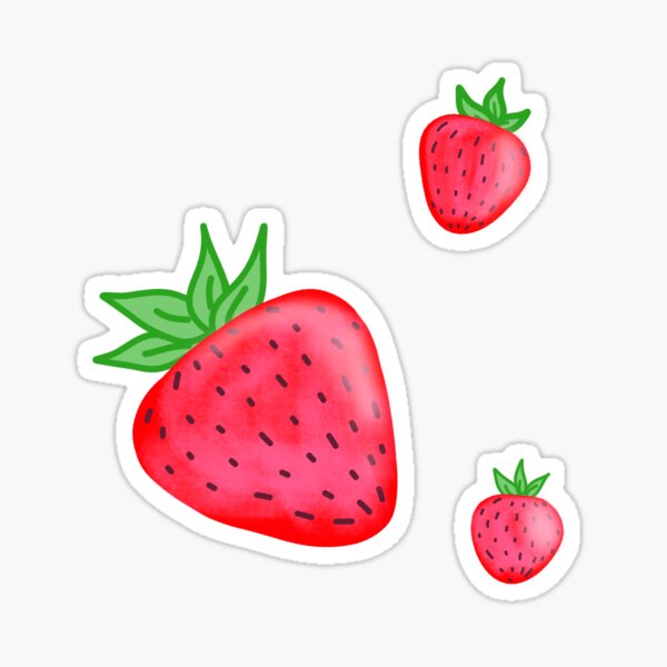 "Strawberries" Sticker for Sale by LookingxGlass | Redbubble