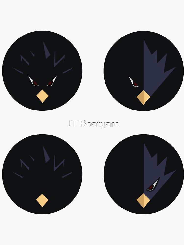 "Minimalistic Tokoyami Sticker Pack" Sticker by jtboatyard | Redbubble