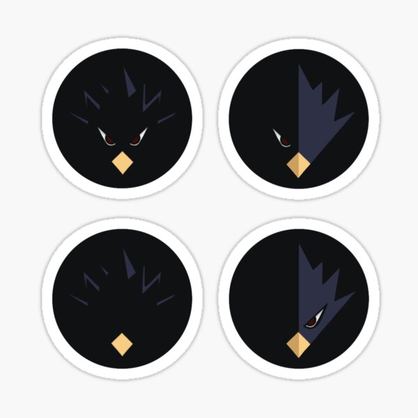 "Minimalistic Tokoyami Sticker Pack" Sticker by jtboatyard | Redbubble