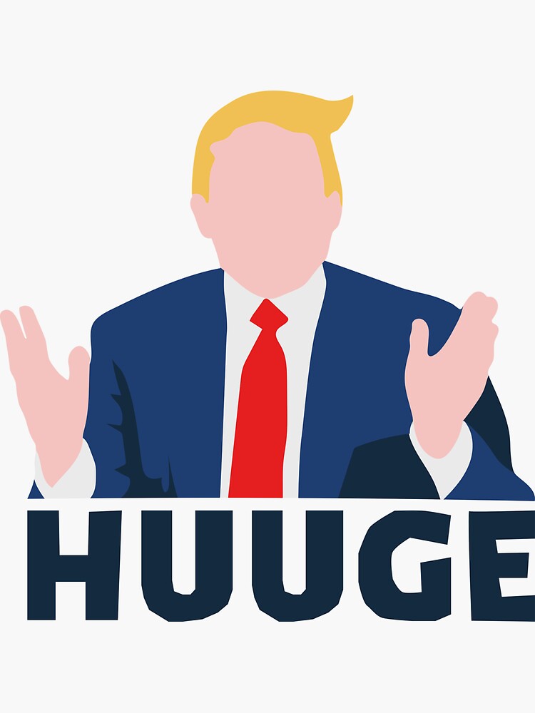 "Huge, Donald Trump illustration" Sticker for Sale by vintagegraphic ...