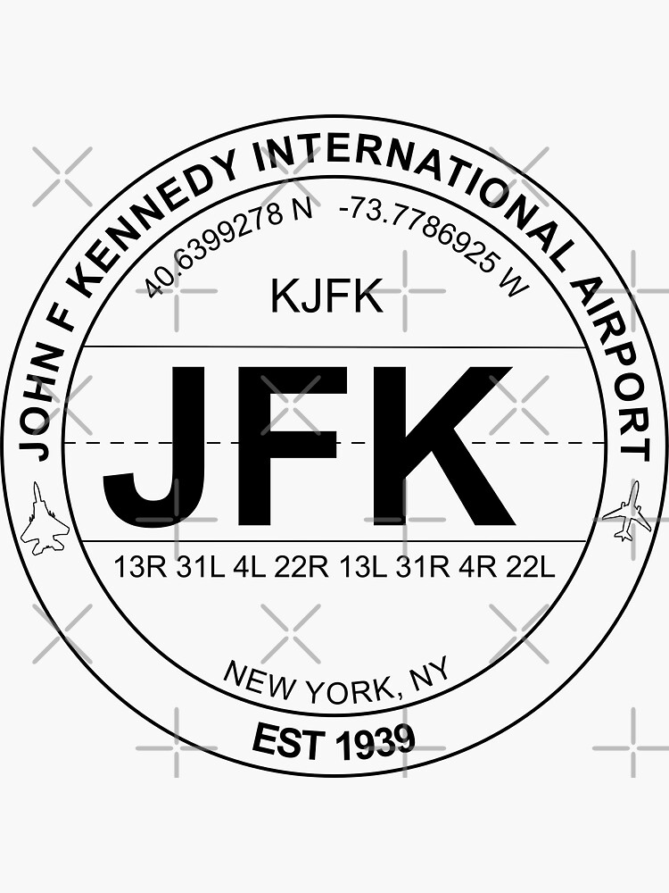 "John F Kennedy International Airport (JFK)" Sticker for Sale by ...