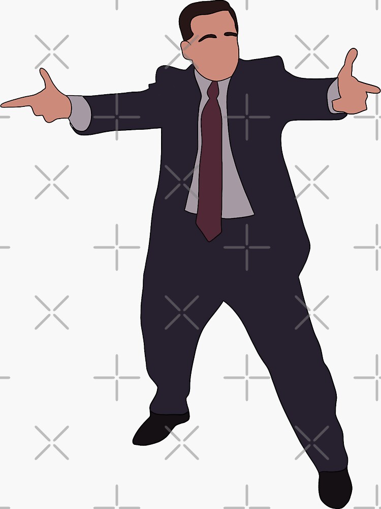 "Michael Scott Finger Guns" Sticker for Sale by mmmmina | Redbubble