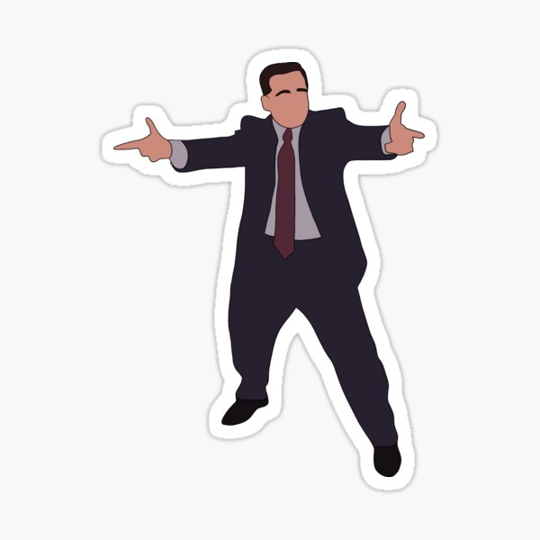 "Michael Scott Finger Guns" Sticker for Sale by mmmmina | Redbubble