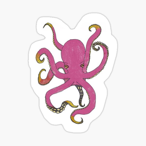 "Pink Octopus" Sticker for Sale by JulesCrafts | Redbubble
