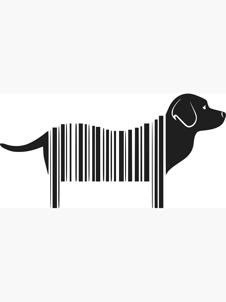 Lámina metálica «Perro labrador en el cuerpo es un código de barras» de ...