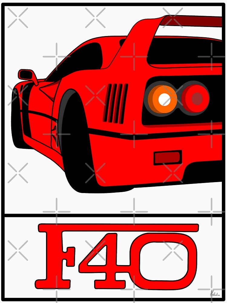 "F40" T-shirt for Sale by ClassicAuto | Redbubble | f40 t-shirts ...