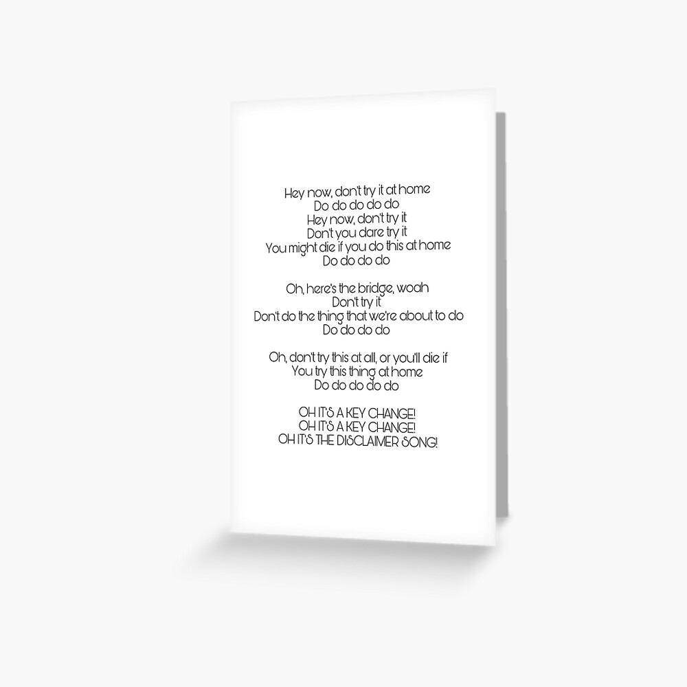 "disclaimer" Greeting Card for Sale by SnazzyshopbyM | Redbubble