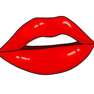 "Kissing Red Lips Cartoon" Art Print for Sale by doomdelion | Redbubble