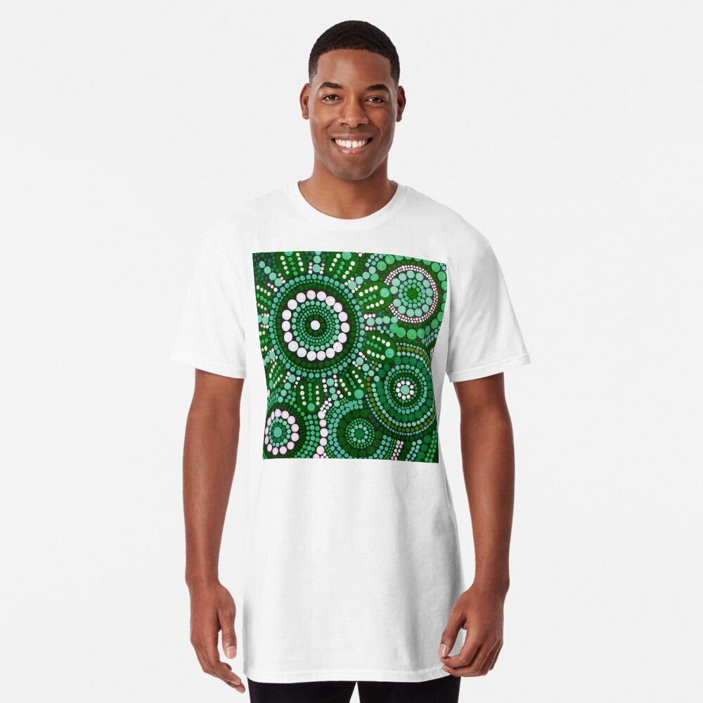 "Australian Aboriginal Art Green Pattern Family Gathering " Art Board ...